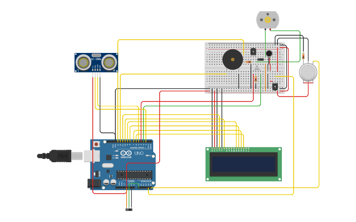 Circuit design Smart Accident Alert System - Tinkercad