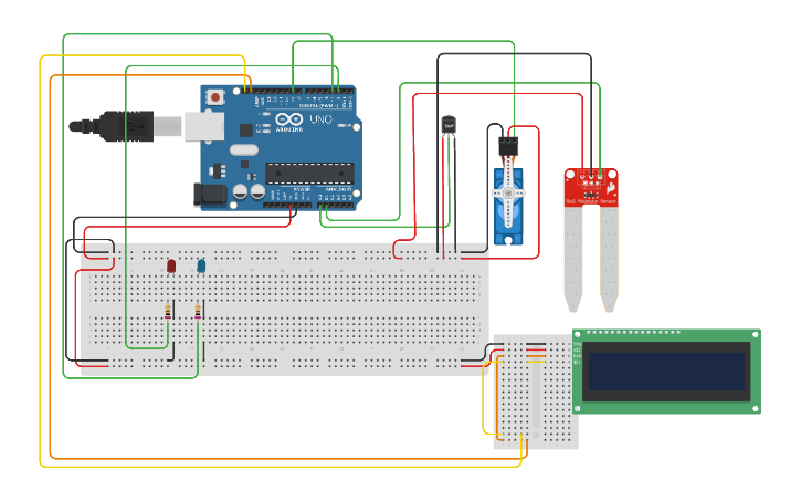 Circuit design SMART GREENHOUSE - Tinkercad