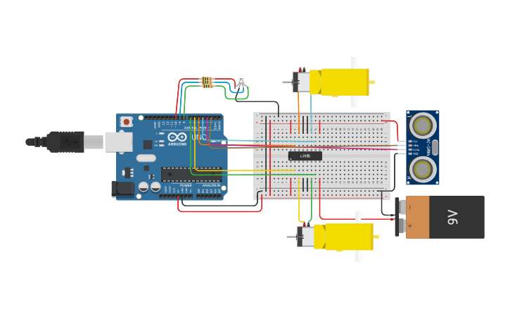 Circuit design carro 1 - Tinkercad
