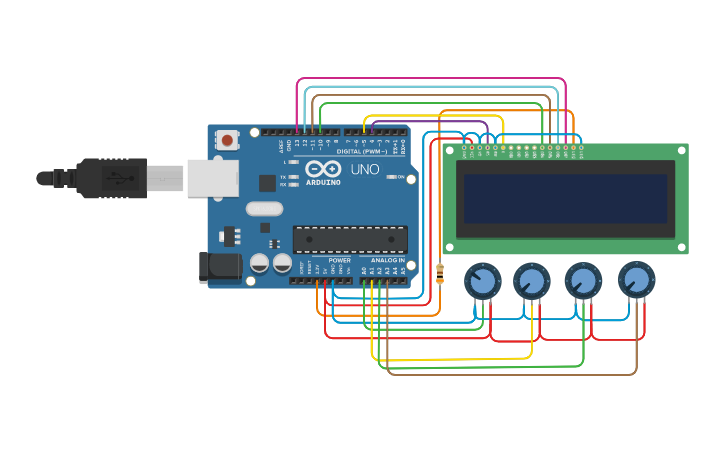 Circuit design OLED 16x2 Учащимся 24_10_2022 | Tinkercad