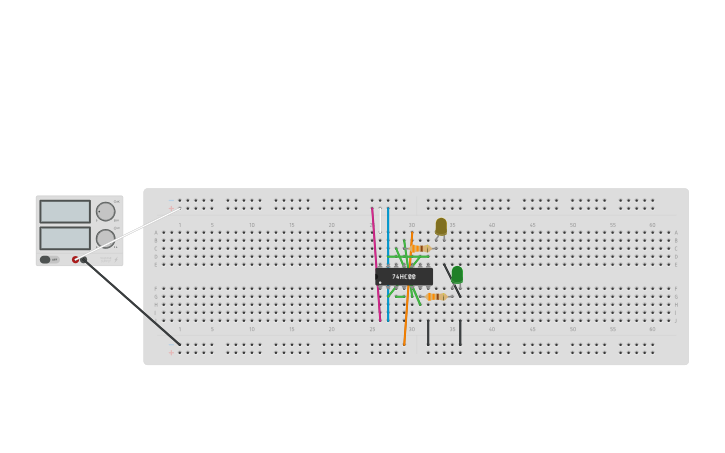 Circuit design RS-Flip Flop - Tinkercad