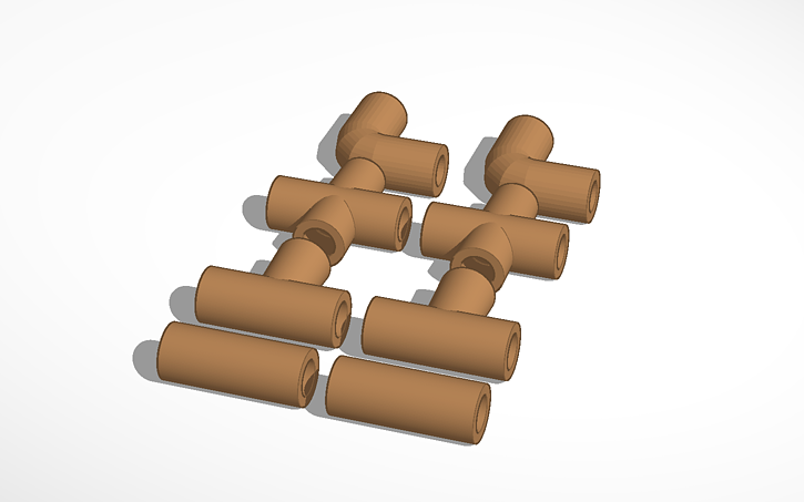 3D design Straw Connectors - Tinkercad