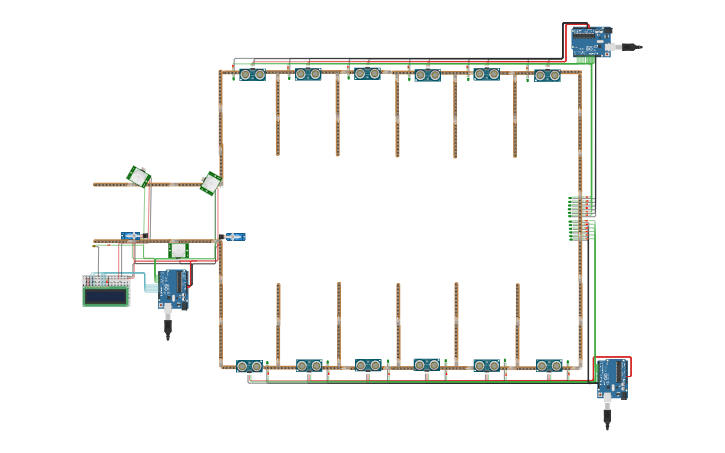 Circuit design Smart Parking - Tinkercad
