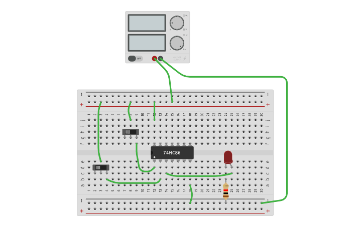 Circuit design XOR GATE - Tinkercad