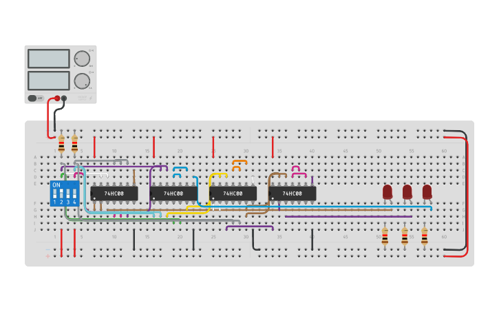 Circuit Design 1 Bit Comparator Tinkercad