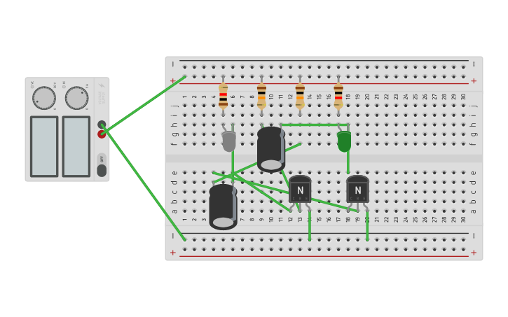 Circuit design LED OSCILADOR - Tinkercad