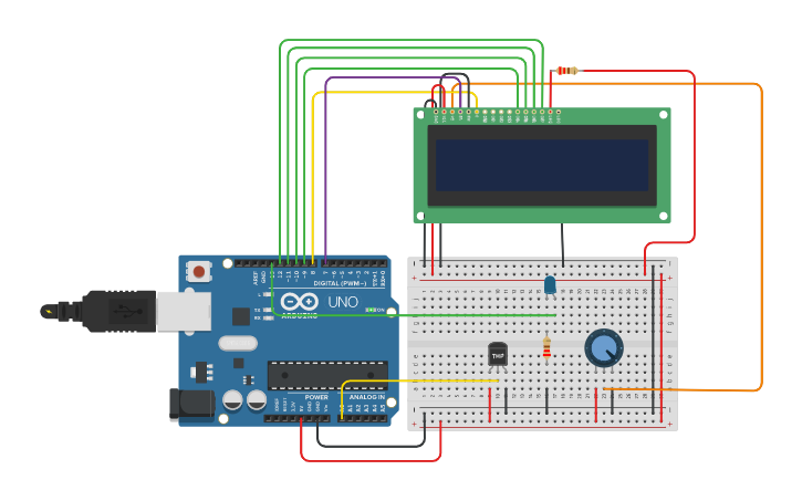 Circuit design Sensor Temperatura - Tinkercad