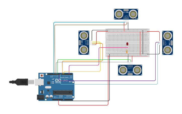 Circuit Design Measuring Distance Around A Car Tinkercad