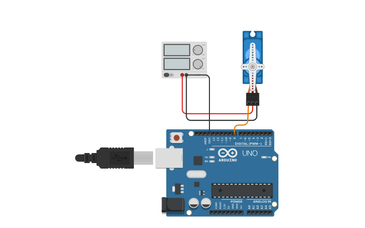 Circuit design Positional Servo - Tinkercad