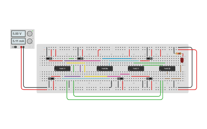 Circuit design 4x1 MUX - Tinkercad