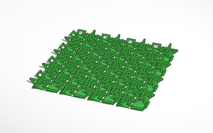 3D design 3D printed fabric - square grid - Tinkercad