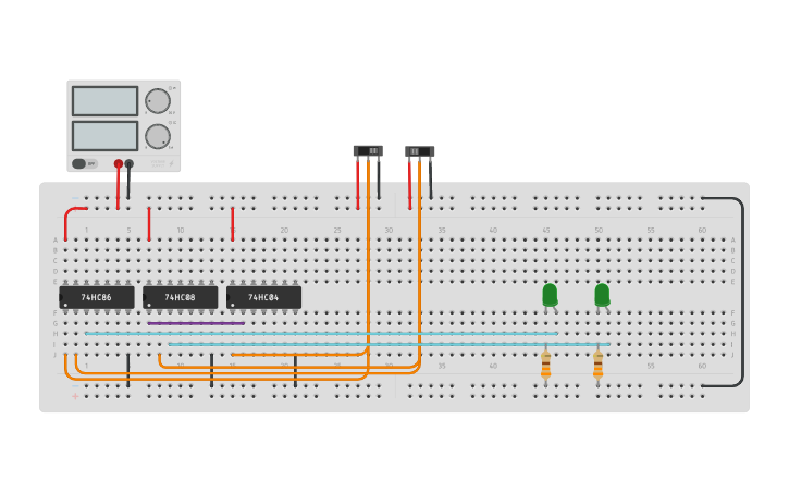 Circuit design Lab 7 Kitsana IC74LS86/IC74LS08/IC74LS04 | Tinkercad
