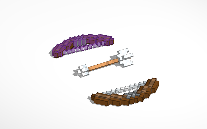 3D design Minecraft Bow and Arrow | Tinkercad