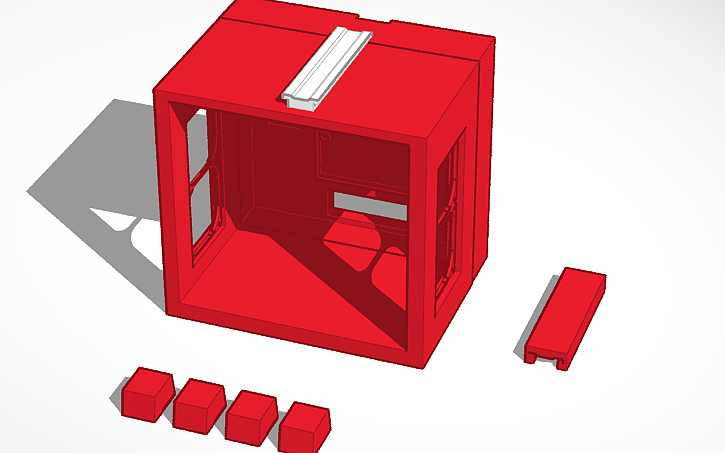 3D design Raspberry PI 4 case with four 40 mm fan mounts - Tinkercad