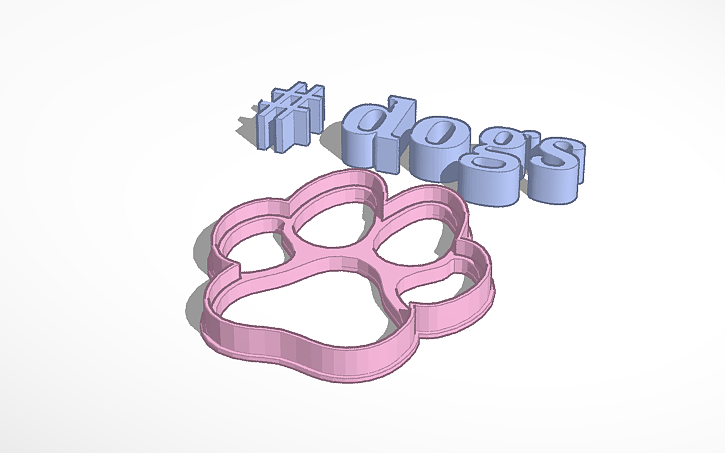 3D design dog paw - Tinkercad