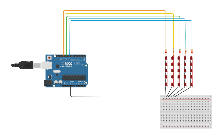 Circuit design 5x5 dot matrix(pattern1) - Tinkercad