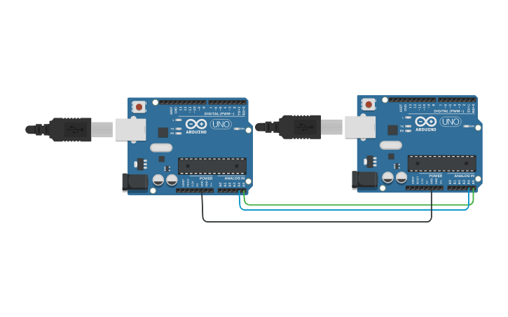 Circuit design Scheda 5 Master Writer/Slave Receiver | Tinkercad
