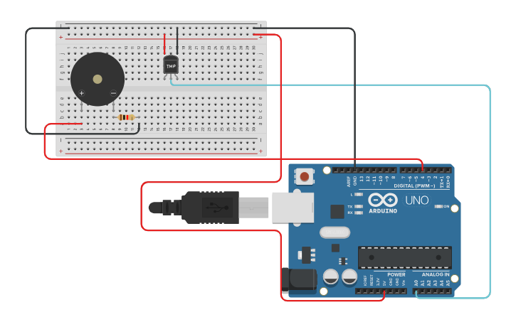Circuit design buzzer tone - Tinkercad