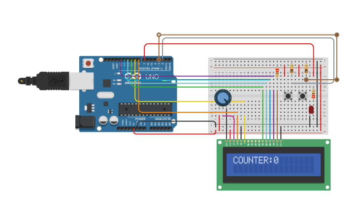 Circuit design Interrupt - Tinkercad