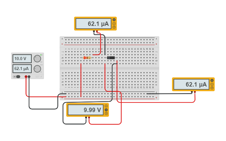 Circuit design Diode Zener - Tinkercad