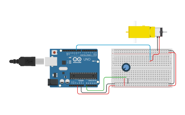 Circuit Design Encendido De Un Motor Dc Con Arduino Tinkercad