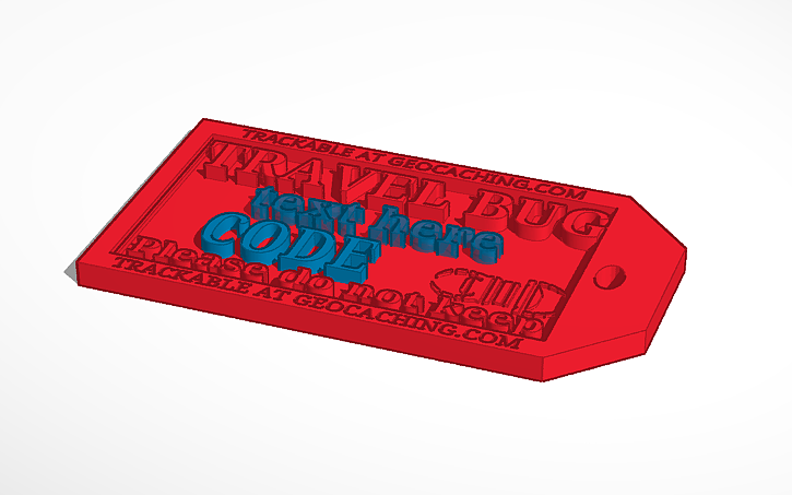3D design Geocaching Travel Bug tag | Tinkercad