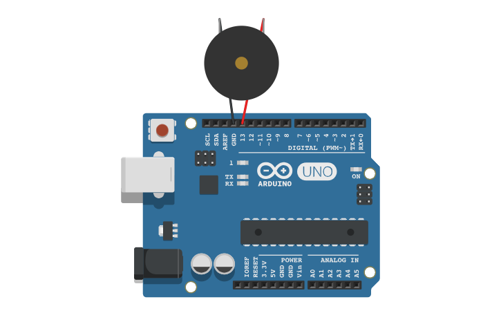 Circuit design Arduino - Buzzer - Tinkercad