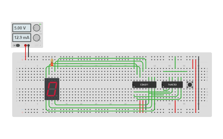 Circuit design Counter 0-9 - Tinkercad