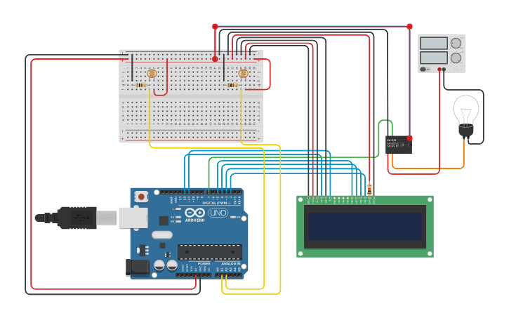 Circuit design Project (Smart Street Light) | Tinkercad