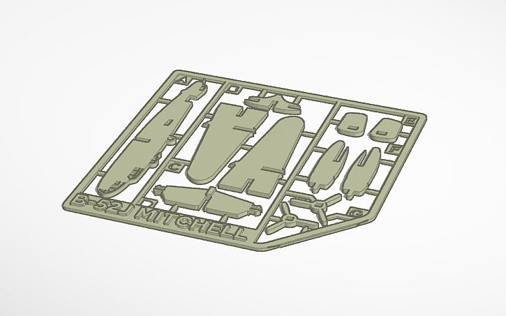 3D design b-25j mitchell card kit - Tinkercad