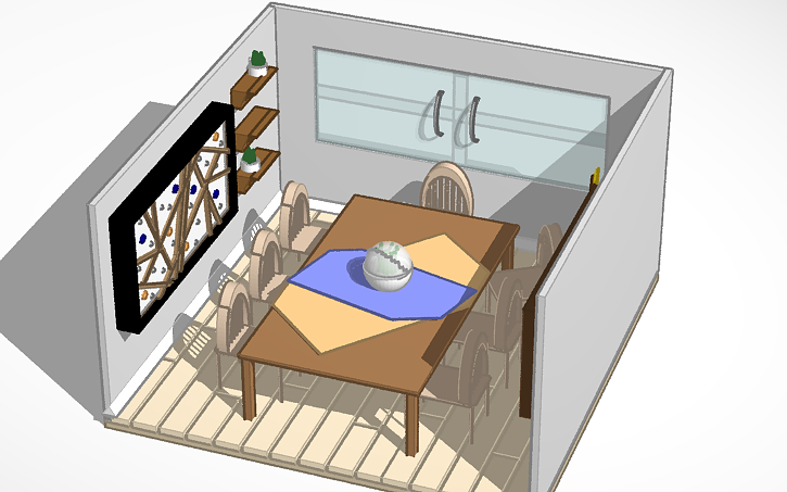 3D design Dining Room - Tinkercad