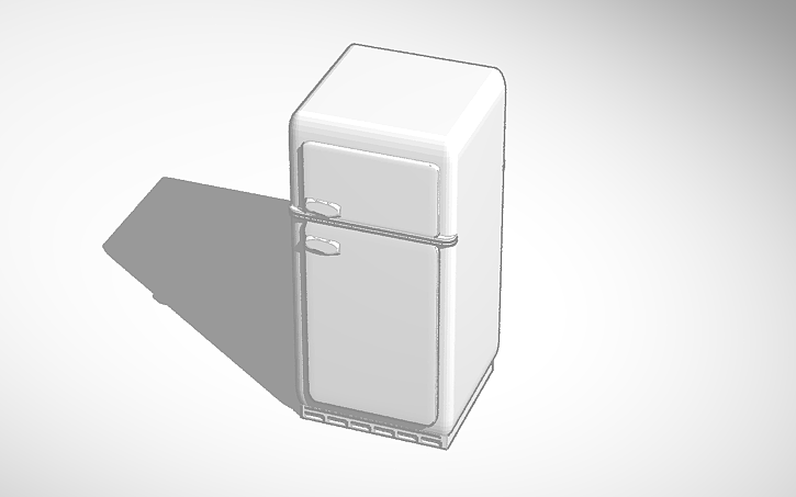 3D design 1:64 Retro Refrigerator - Tinkercad