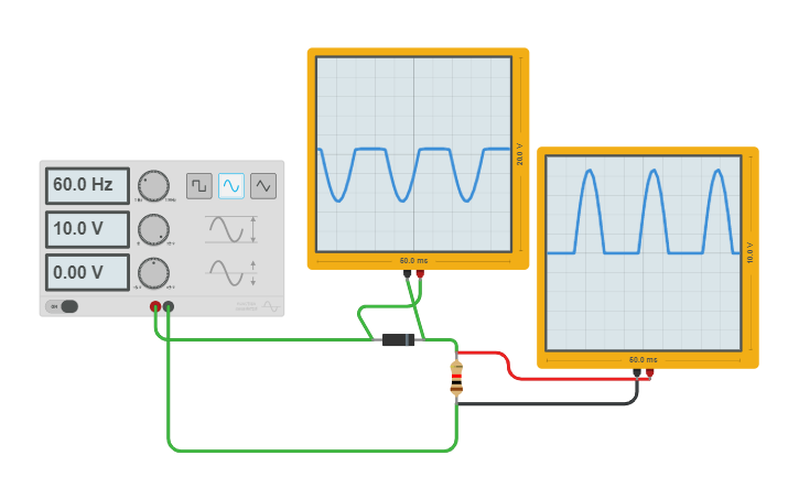 Circuit design Half-wave rectifier - Tinkercad