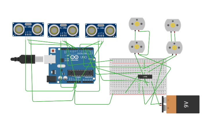 Circuit design Robot - Tinkercad