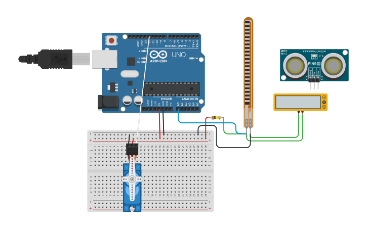 Circuit design L37 Flex Sensor Controlled Servo Motor | Tinkercad