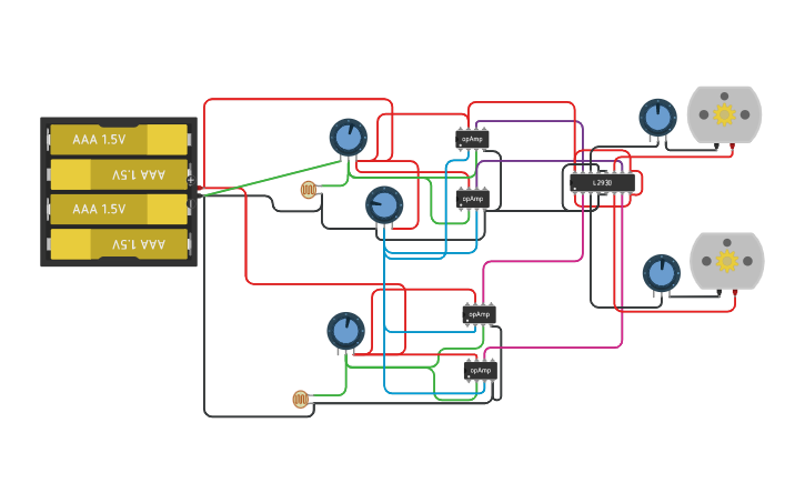 Circuit design Sirkuit Line Follower - Tinkercad