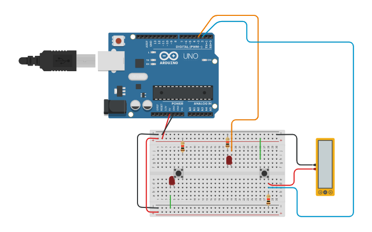 Circuit design encender led con boton mediante código de texto y ...