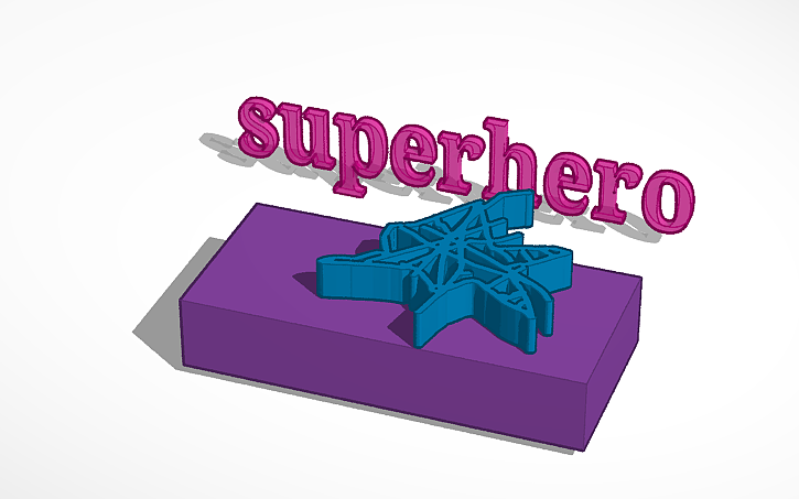 3D design superhero symbol | Tinkercad
