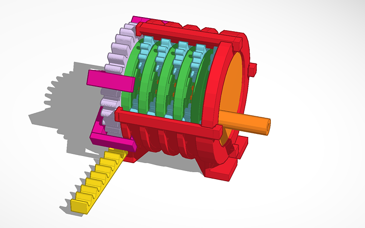 3D design 1:98 Sturdy Mini Rack and Pinion (Display Model) - Tinkercad