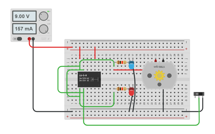 Circuit design CIRCUITO MOTOR Y RELE - Tinkercad