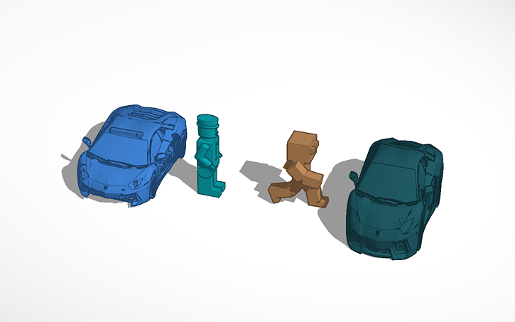 3D design Police running after man | Tinkercad