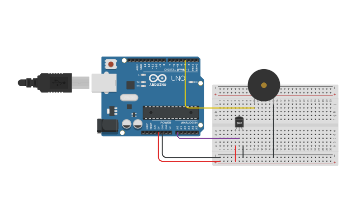 Circuit Design Sensor Kebakaran Tinkercad