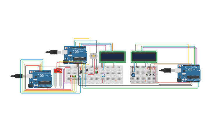 Circuit design Automatic Irrigation System - Tinkercad