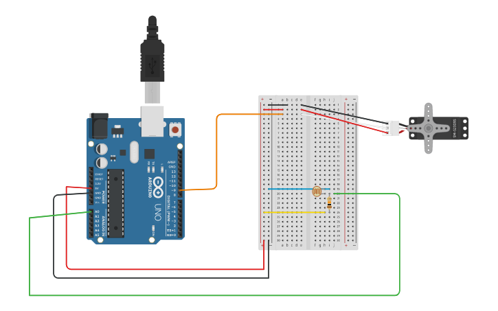 Circuit design 2.2.4.2 Práctica de laboratorio: Servomotor y sensor ...