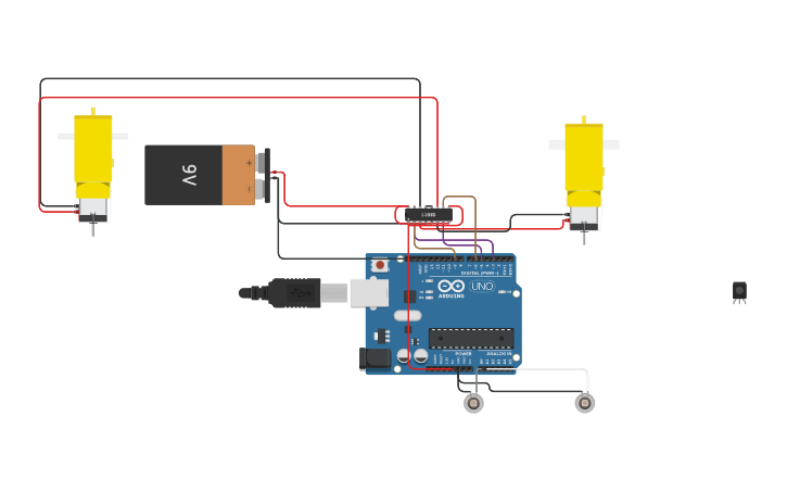 Circuit design simple robot - Tinkercad