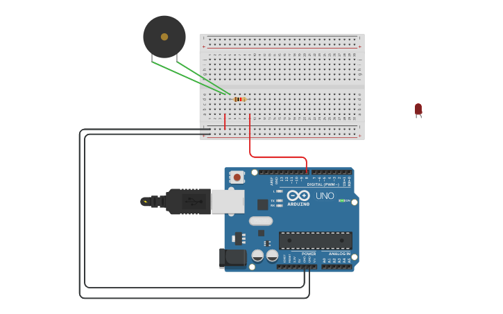 Circuit design BUZZER ROBOT - Tinkercad
