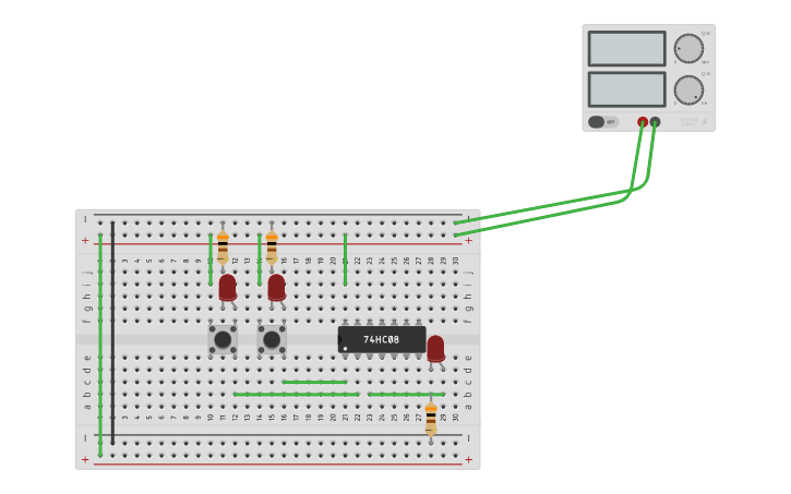 Circuit design 7402 - Tinkercad