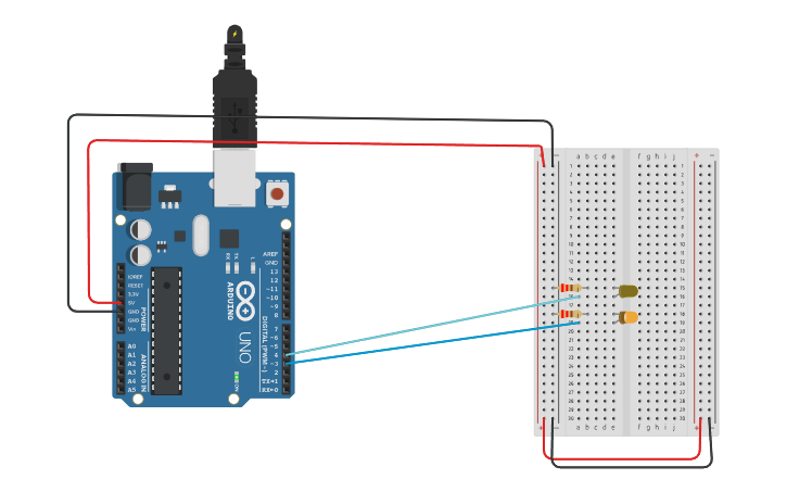 Circuit design Blinking LED - Tinkercad