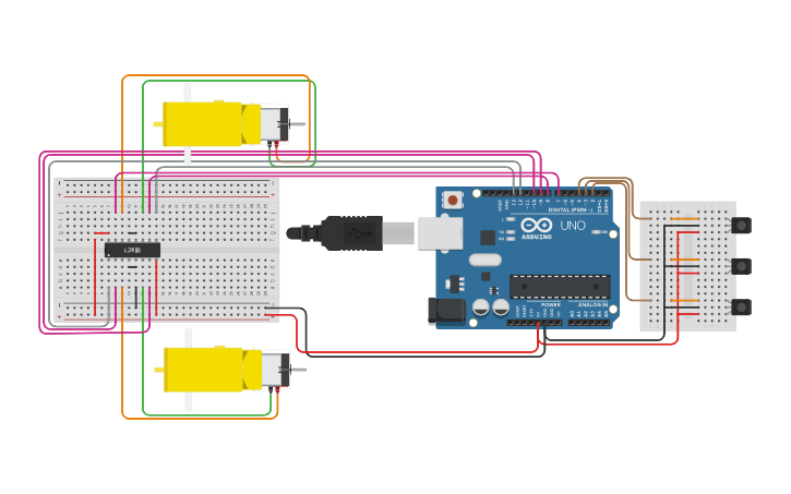Circuit design Line Tracing Robot - Tinkercad