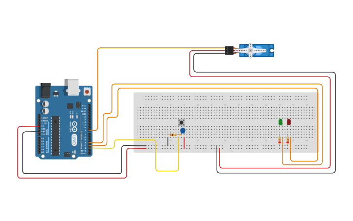 Circuit Design Barriere Et Feux Bicolore Tinkercad